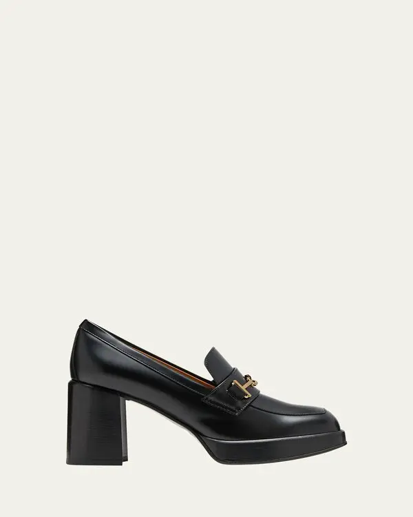 TOD'S Calfskin Heeled Loafers