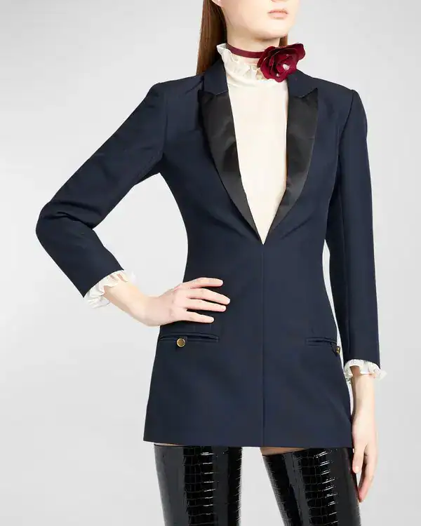 Philosophy Di Lorenzo Serafini Satin Lapel Single-Breasted Blazer