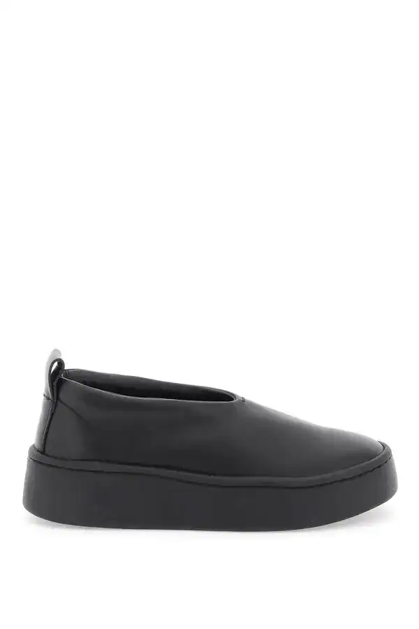 JIL SANDER Slip-on Platform Sneakers - Black | Editorialist
