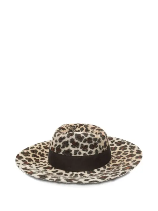 Borsalino Sophie Leopard Print Wool Felt Hat