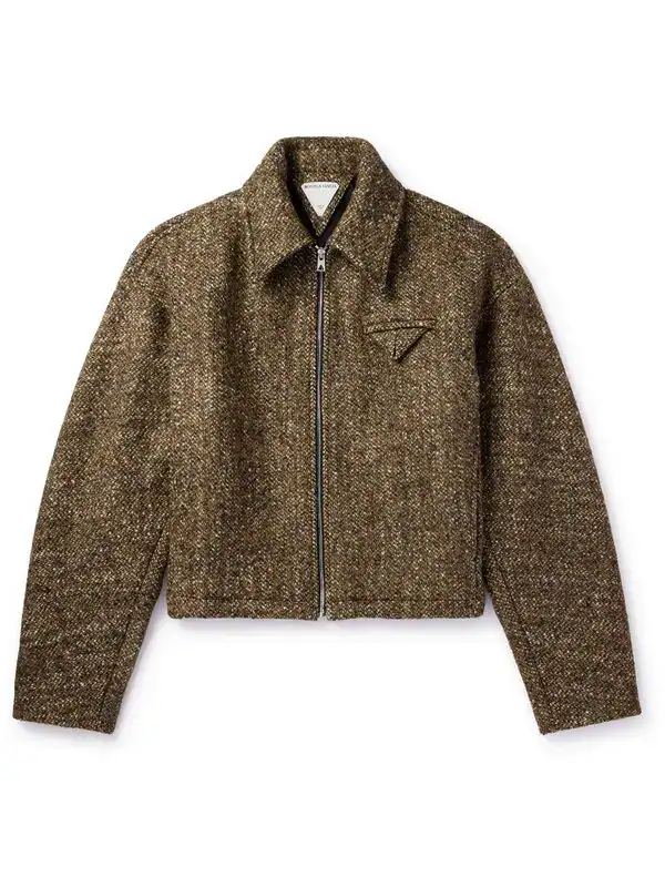 Bottega Veneta Donegal Wool-Blend Jacket - Green | Editorialist