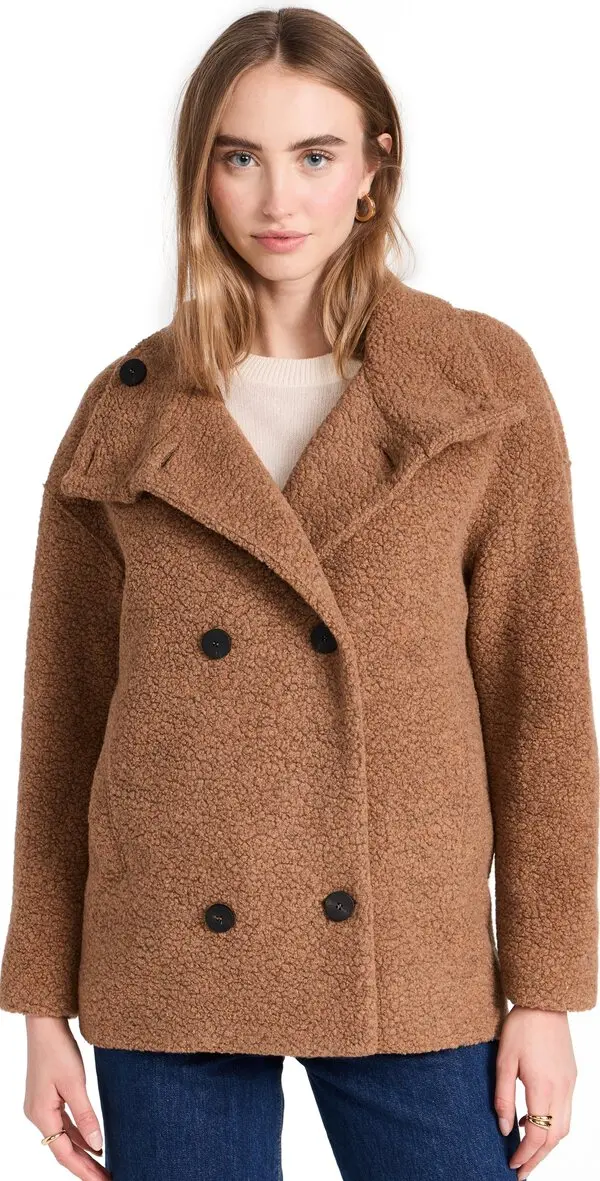 Harris Wharf London Cropped Funnel Boucle Jacket