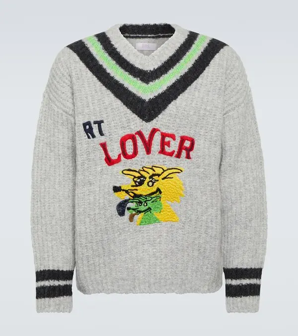 ERL Embroidered Wool-blend Sweater - Multicoloured