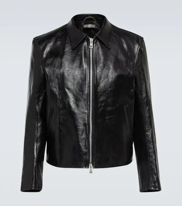 Our Legacy Mini Leather Blouson Jacket In Black - 20% Off