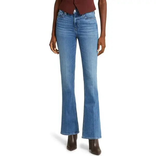 Paige Laurel Canyon High Waist Flare Jeans - Rock Show Distressed