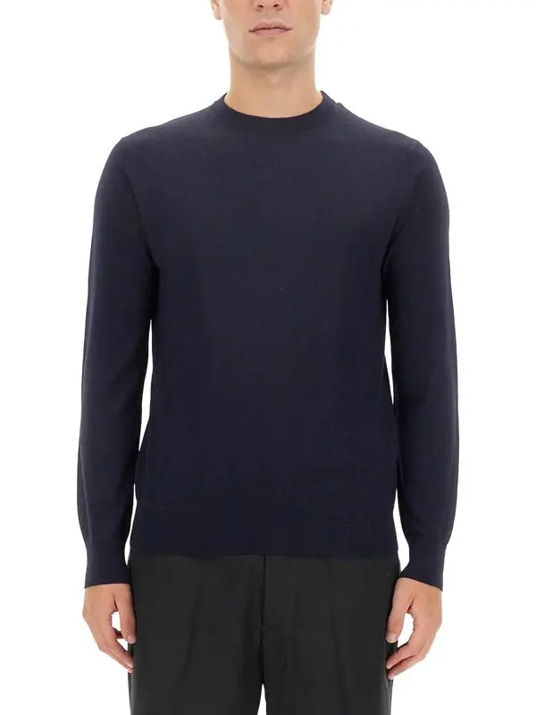 BALLANTYNE Regular Fit Wool Pullover - Blue