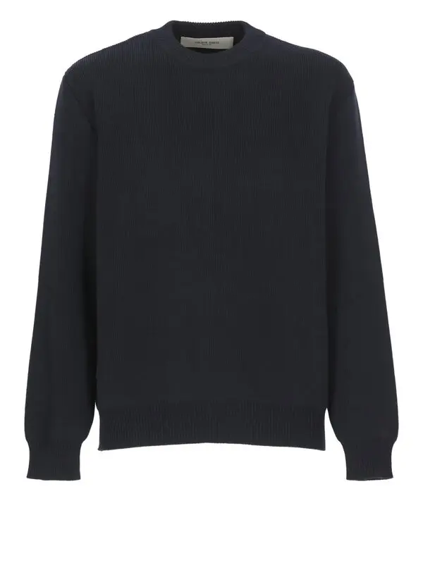 Golden Goose Cotton Sweater With Embroidered Logo - Blue