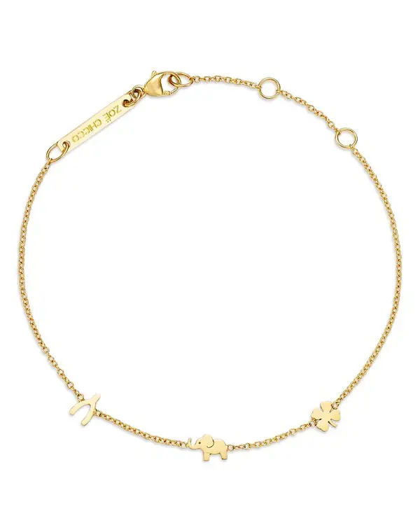 Zoe Chicco 14k Yellow Luck Link Bracelet