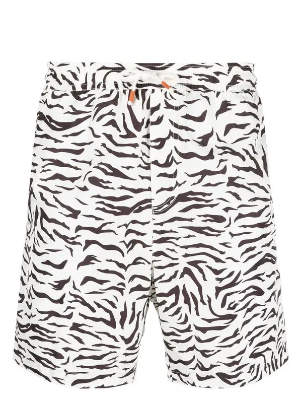 REINA OLGA Tiger-print Swim Shorts