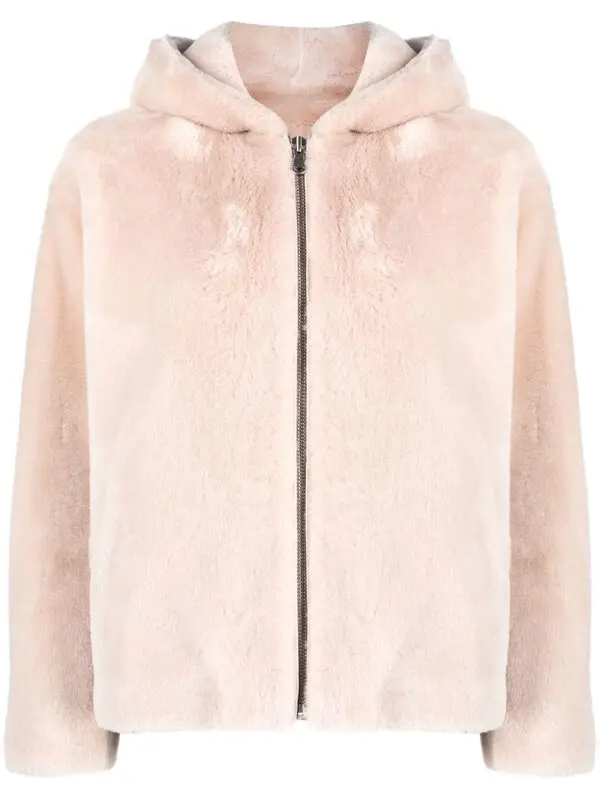 YVES SALOMON Shearling Hooded Jacket