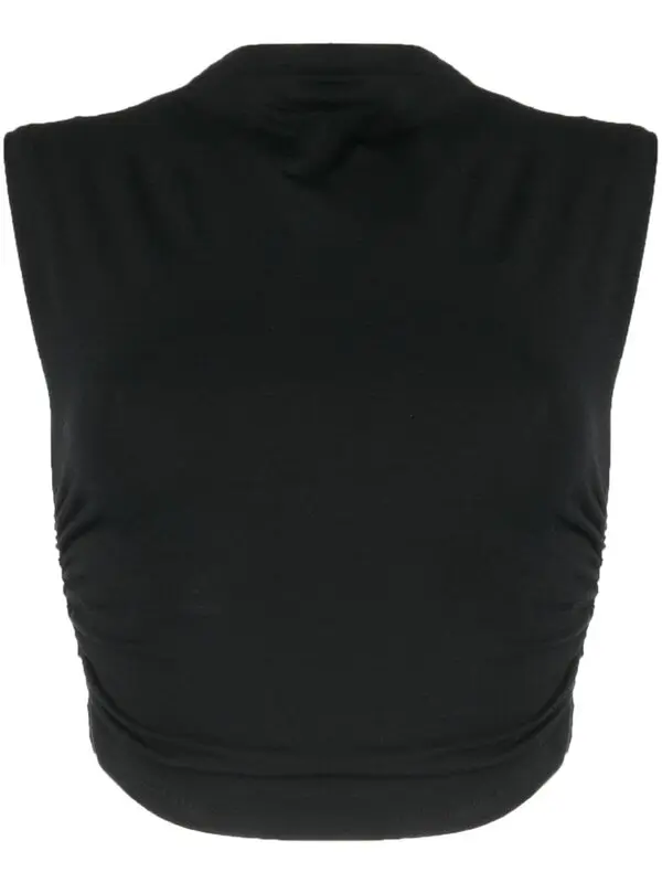 REFORMATION Lindy Stretch-cotton Top - Black