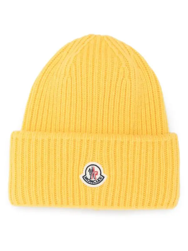 Moncler Logo-patch Fisherman's-knit Beanie