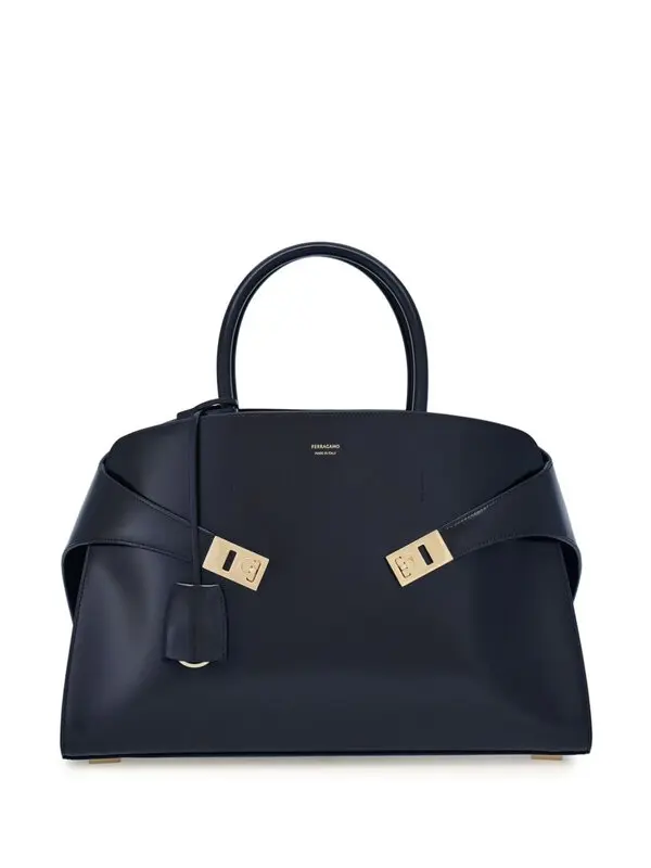 FERRAGAMO Hug Leather Tote - Blue