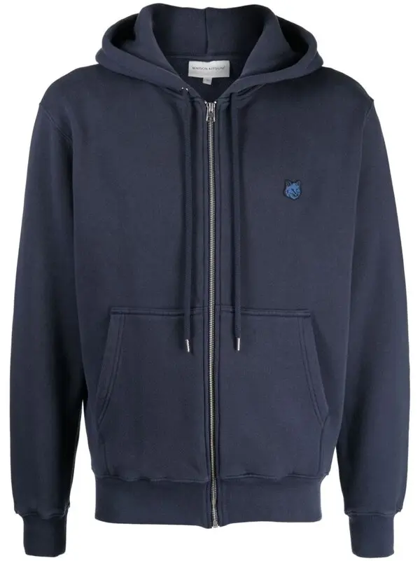 Maison Kitsuné Fox-patch Cotton Drawstring Hoodie