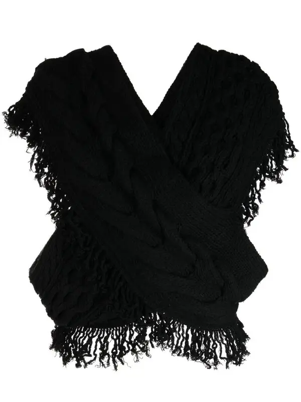 MULLER OF YOSHIOKUBO Fringed Cable-knit Top
