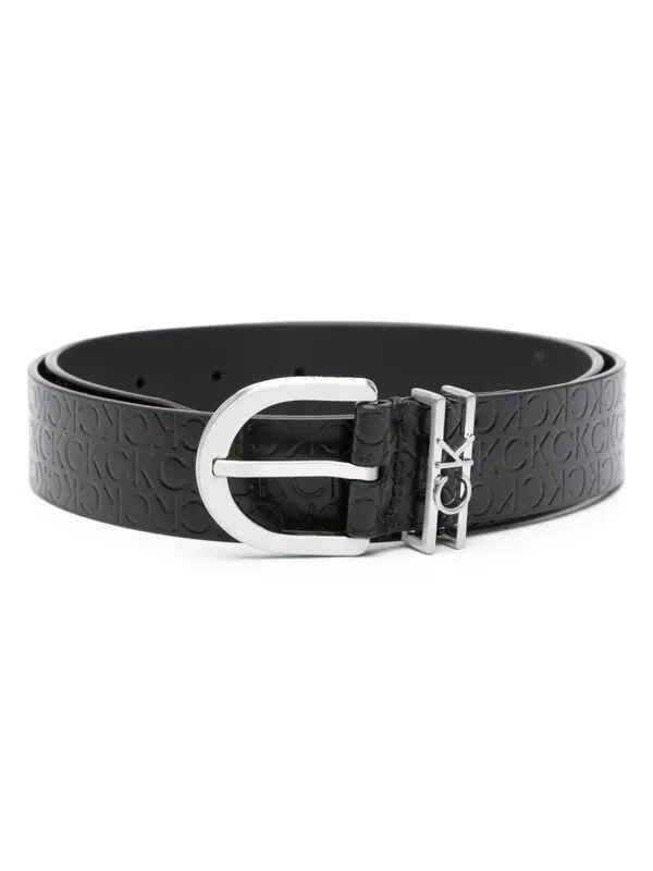 Calvin Klein Debossed Logo-print Leather Belt