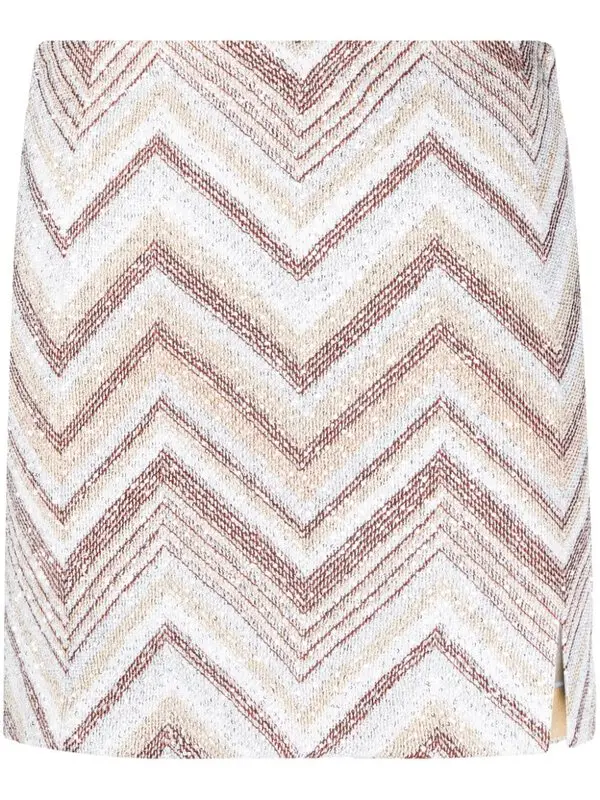 Missoni Sequin-embellished Zigzag-woven Miniskirt