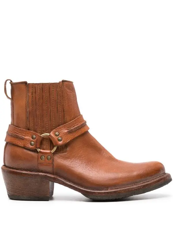 Moma Chain-link Detailing Leather Boots