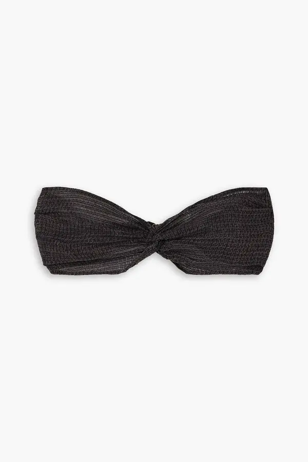 Le Kasha Maazi Twistfront Linen Bra Top