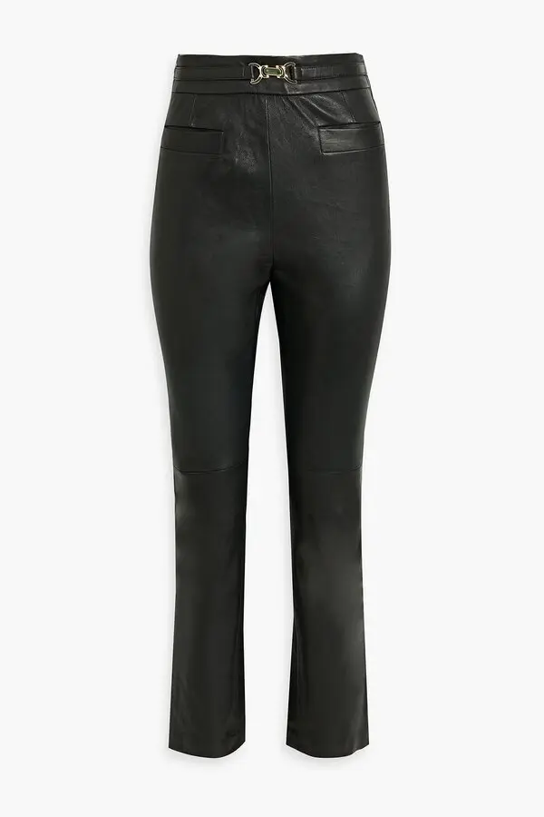 Derek Lam 10 Crosby Fia Belted Leather Slim-leg Pants