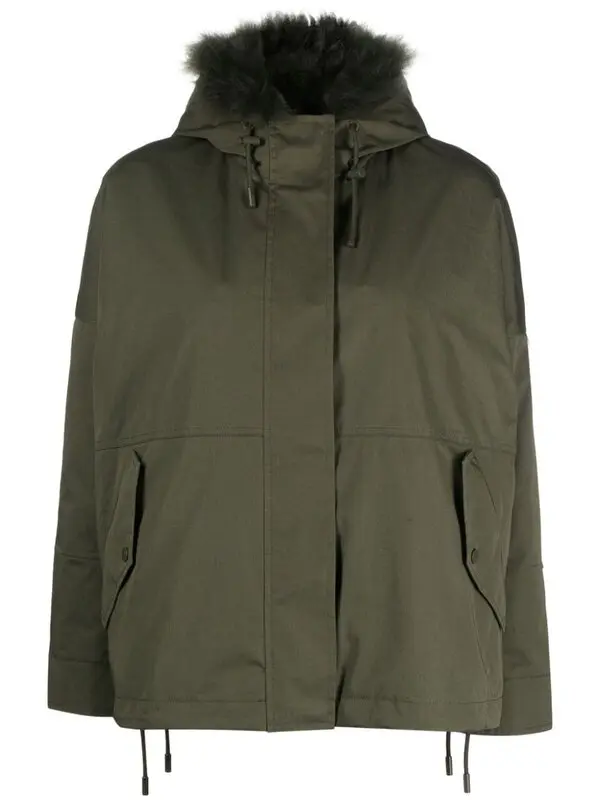 YVES SALOMON Reversible Cropped Hooded Parka - Green