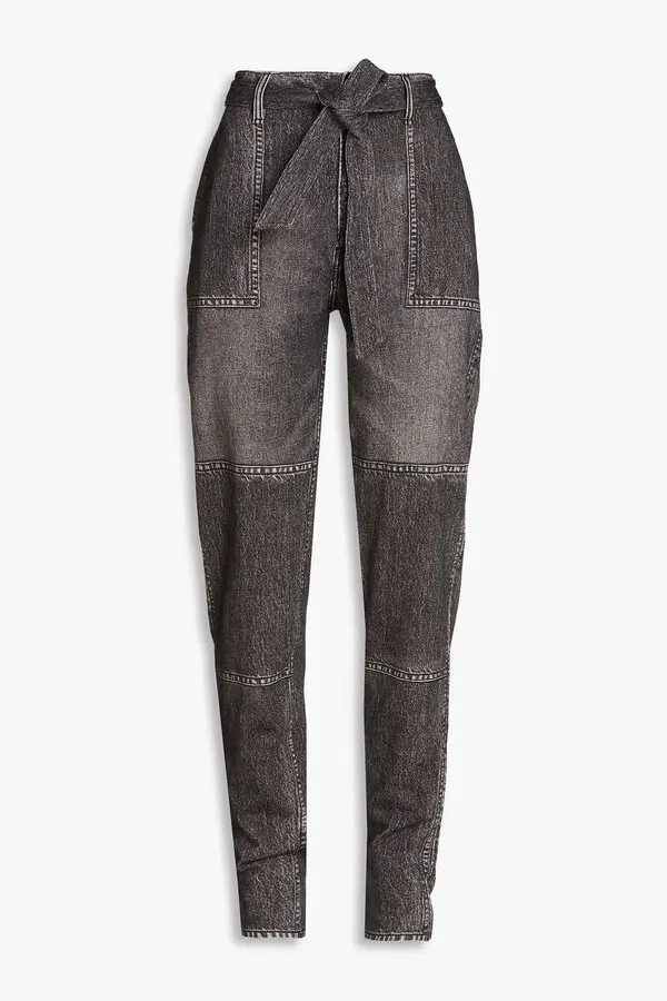 Rag & Bone Mia Denim Effect French Cotton-terry Tapered Pants