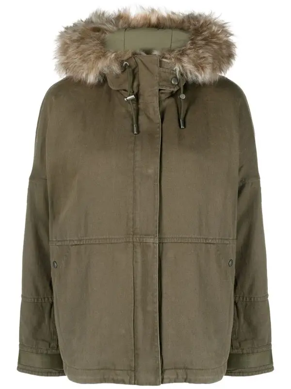 YVES SALOMON Shearling-trim Hooded Jacket