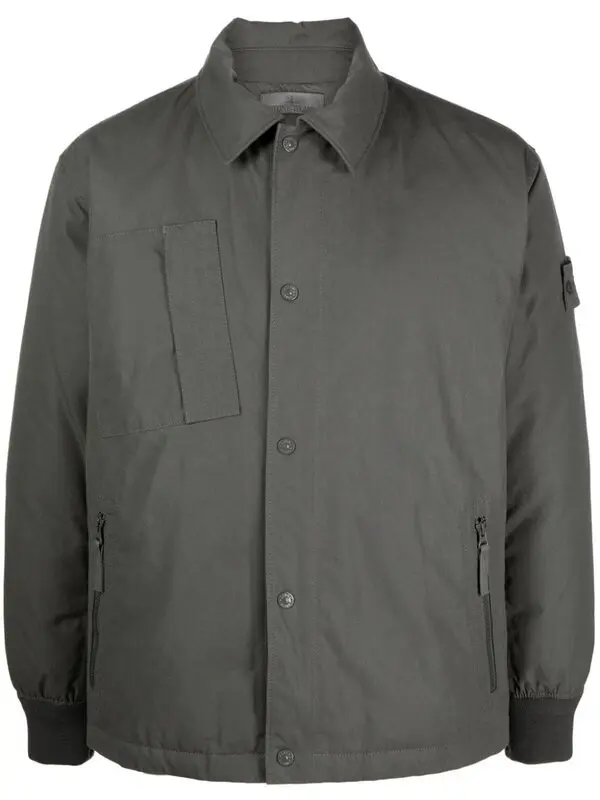 Stone Island Compass-patch Down Shirt Jacket
