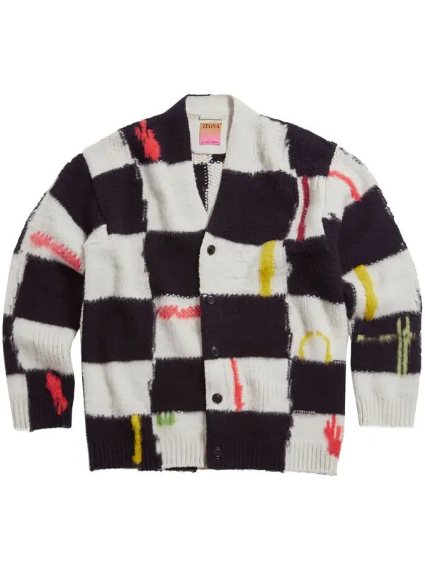 Zegna X The Elder Statesman Checked Cashmere-wool Cardigan