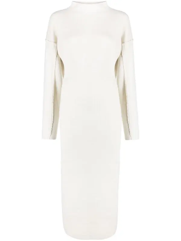 DESTREE Jadé Exposed-seam Midi Dress - White