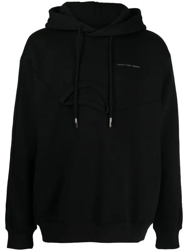 FENG CHEN WANG Logo-embroidered Layered Hoodie