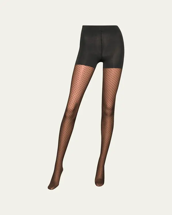 Wolford Geometric Dots Control-top Tights - Fairly Light/black