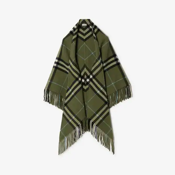 Burberry Check Wool Cape - Shrub | Editorialist