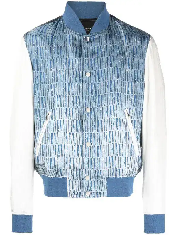 Buy Amiri Gradient Repeat Bomber Jacket - Blue At 33% Off | Editorialist