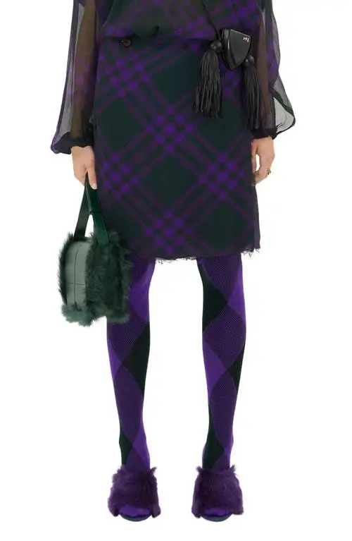 Burberry Check Pleated Kilt Skirt