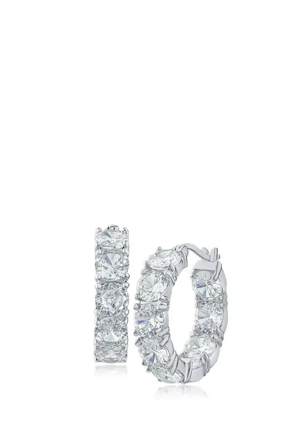 KENNETH JAY LANE 20 Cttw Cubic Zirconia Hoop Earrings