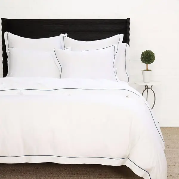 POM POM AT HOME Sheena Sateen Euro Sham - Navy