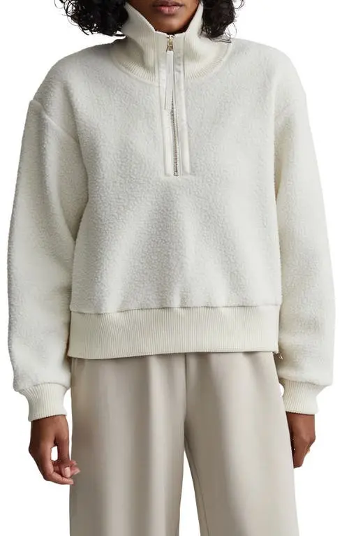 Varley Roselle Recycled Polyester Fleece Pullover - Egret