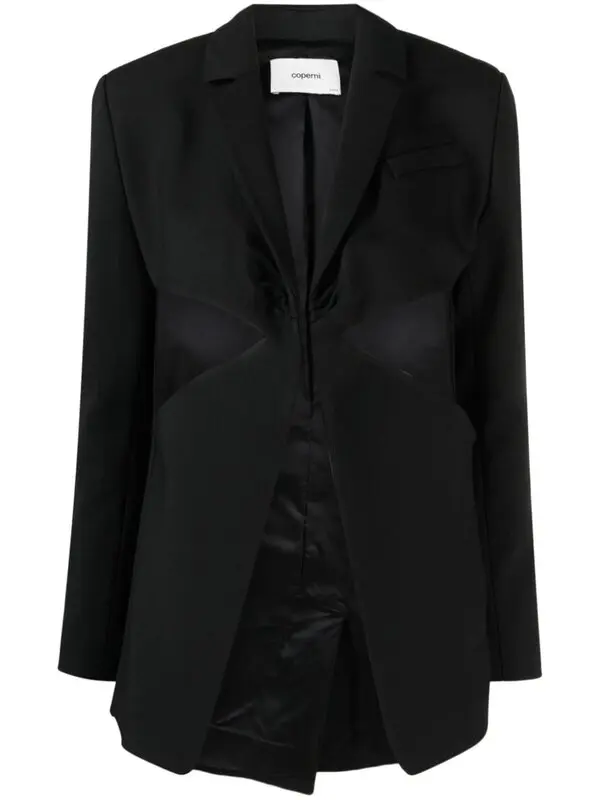 Coperni Twisted Cut-out Blazer - Black