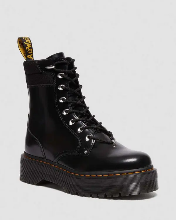 JADONBOOT HARDWARE BUTTERO LEATHER PLATFORMS Jadon Hardware Strap Leather Platform Boots in Black | Dr  main image 2