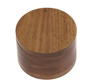 LIPPER Acacia Divided Salt Box With Swivel Cove R
