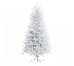 LUXEN HOME Luxenhome 6.5' Pre-lit Artificial White Full Ch Ristmas Tree