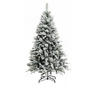 LUXEN HOME Luxenhome 6' Pre-lit Artificial Snow-flocked Ch Ristmas Tree