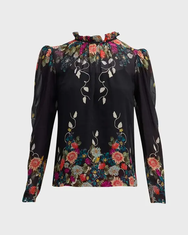 Saloni Mel-b Floral Silk Georgette Blouse - 1969-jardine Falls Plmt