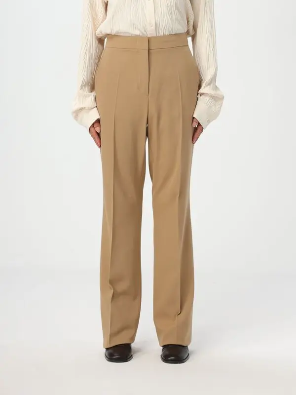 Max Mara Pants In Stretch Virgin Wool - Camel