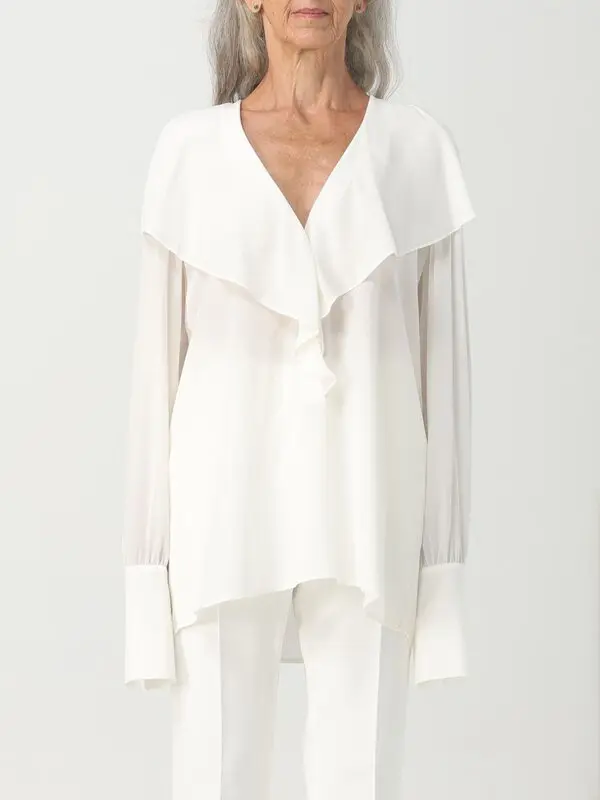 Max Mara Silk Ruffle Blouse - White