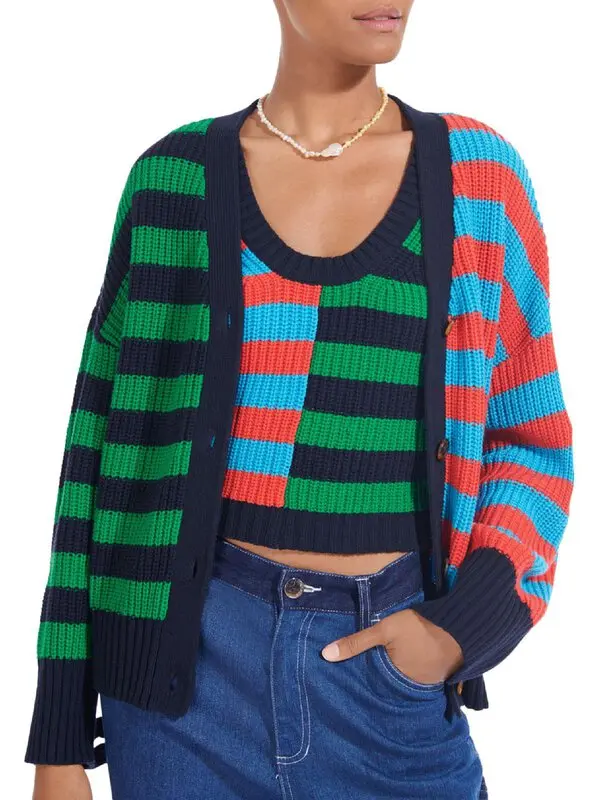 Buy Staud Essex Ribbed Knit Cardigan Sweater - Blue At 45% Off ...