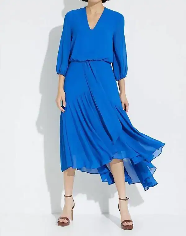 Buy Joseph Ribkoff Chiffon Midi Dress In Oasis - Blue At 34% Off ...