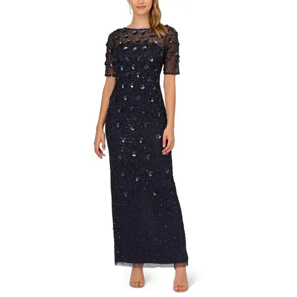 Adrianna Papell Floral Embellished Evening Dress In Multi - 66% Off ...