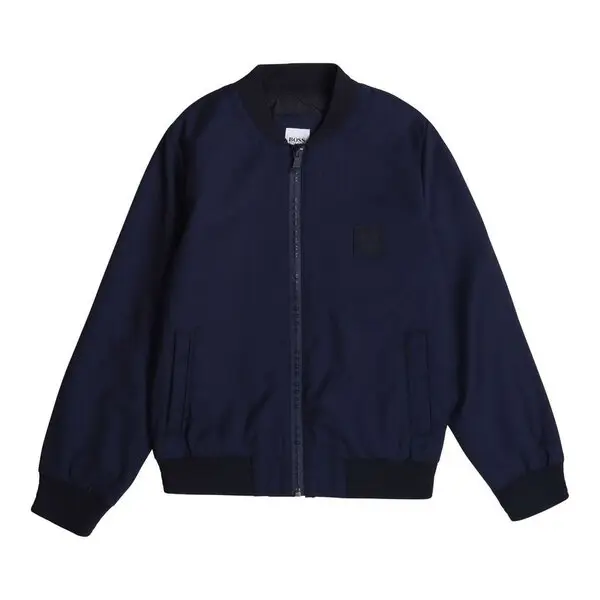 Buy Hugo Boss Navy Varsity Bomber Jacket - Blue At 50% Off | Editorialist